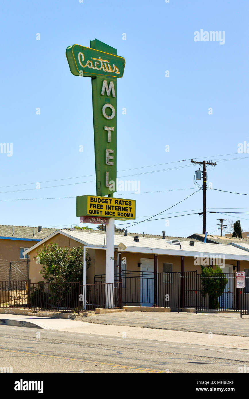The Cactus Motel on Route 66, Barstow California Stock Photo - Alamy