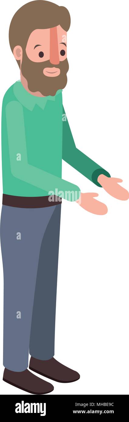 Isometric man beard avatar Stock Vector Images - Alamy