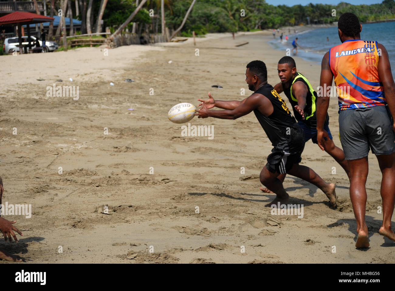 Fijian Men Playing Rugby On Beach High Resolution Stock Photography and ...