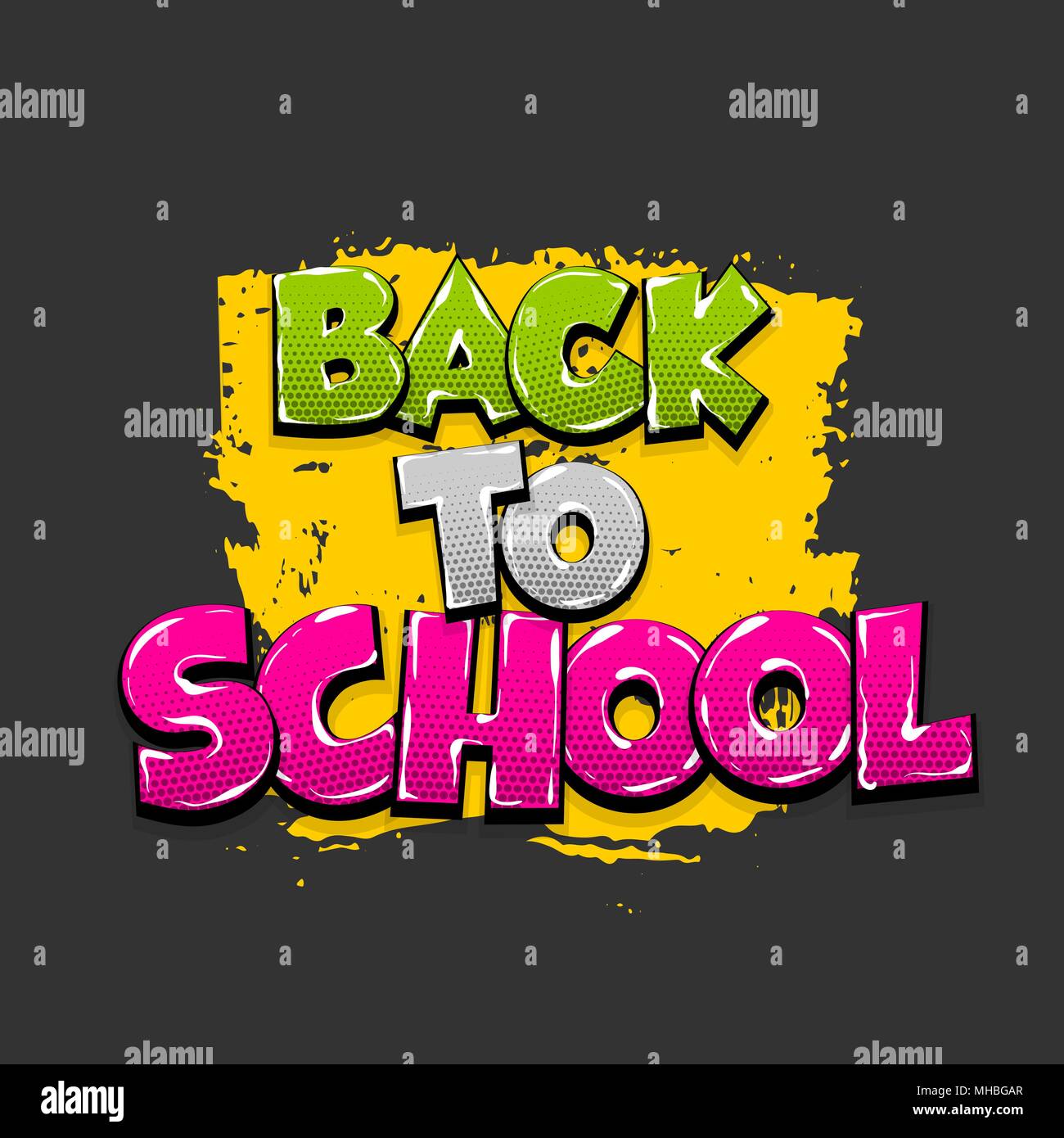 Back to school comic text pop art Stock Vector Image & Art - Alamy