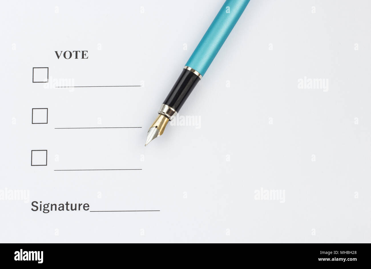 One document for voting and signing, close-up Stock Photo - Alamy