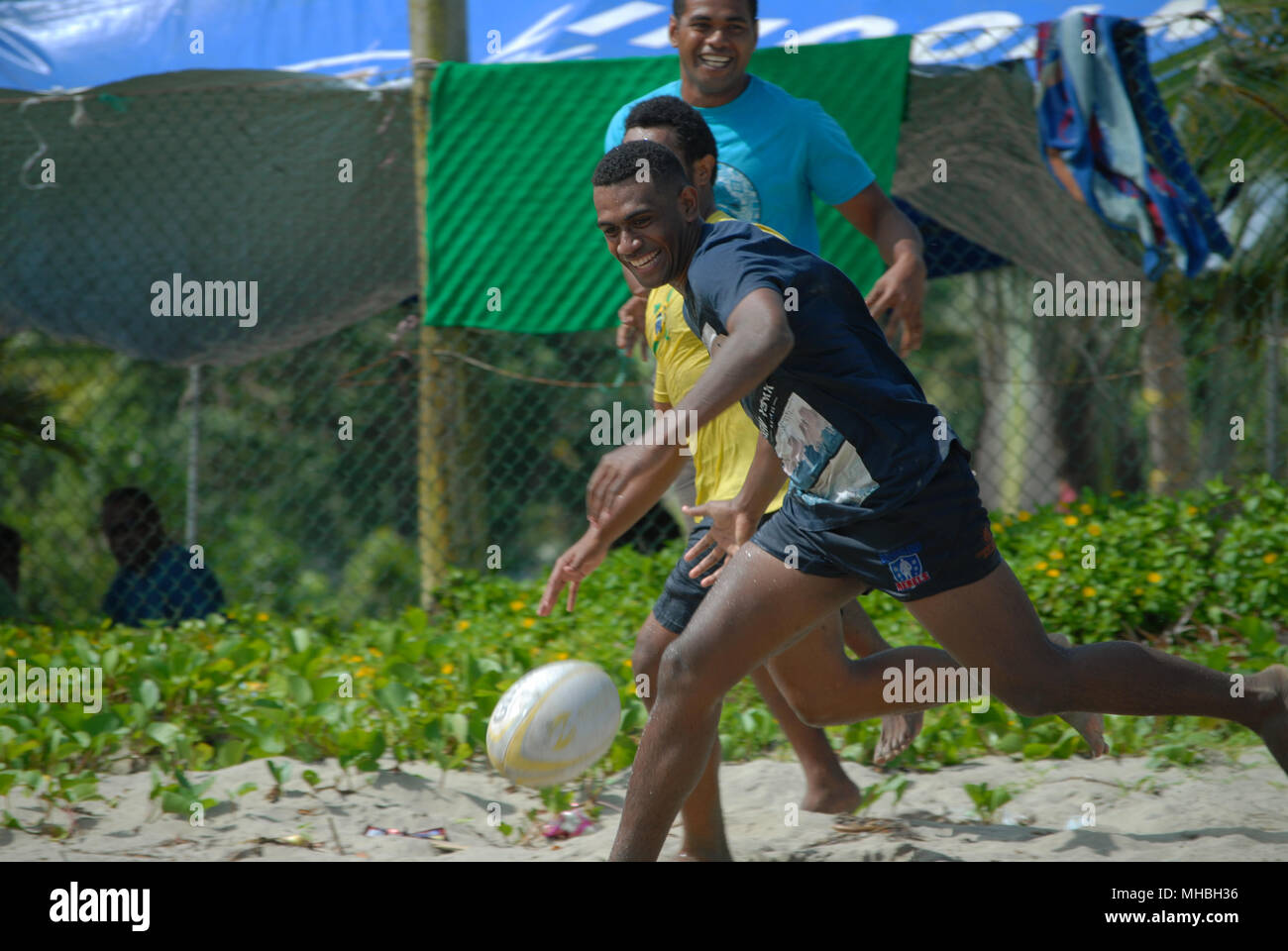 Fijian Men Playing Rugby On Beach High Resolution Stock Photography and ...