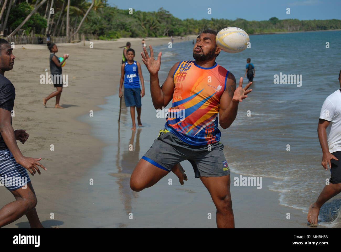 Fijian Men Playing Rugby On Beach High Resolution Stock Photography and ...