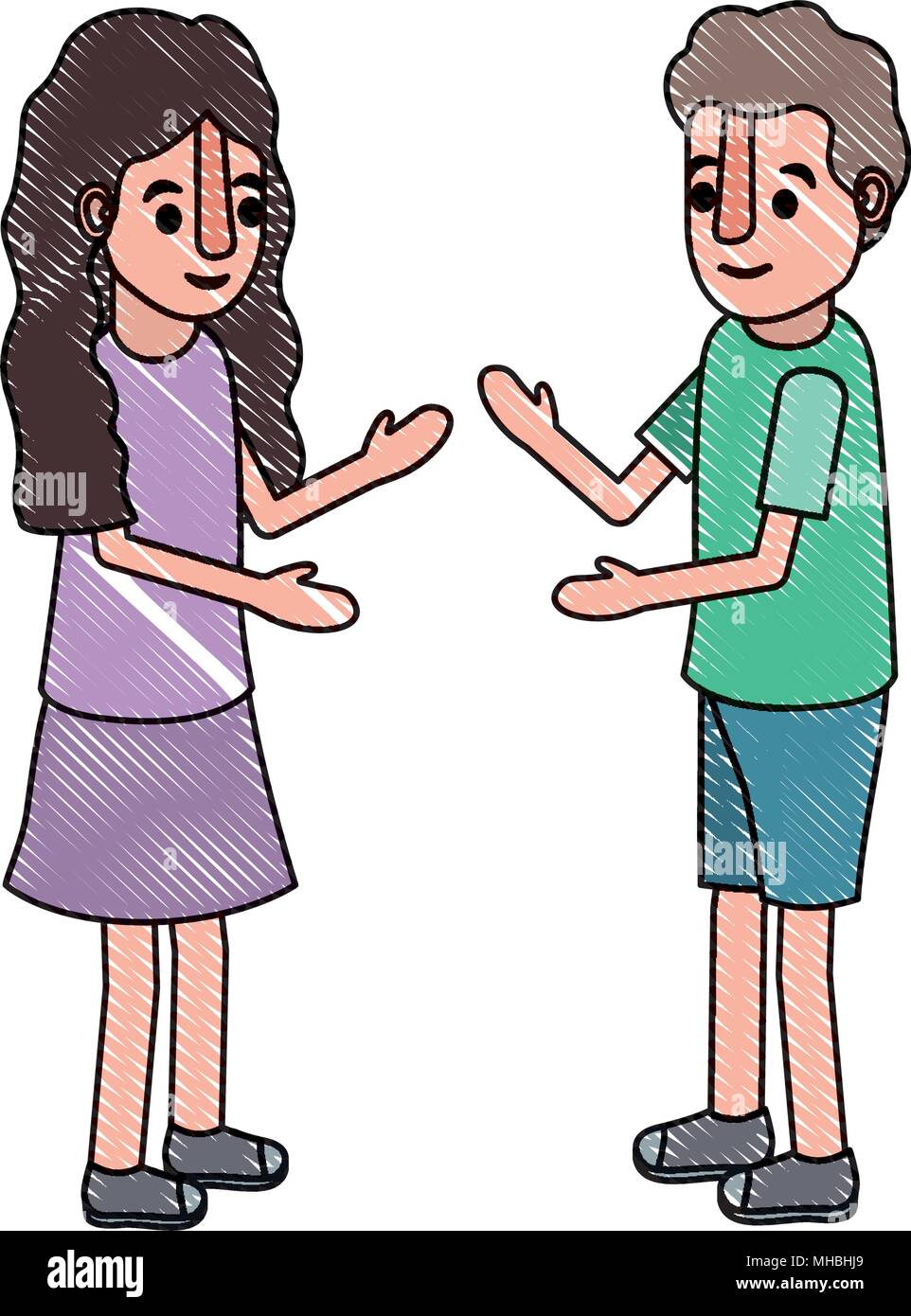 isometric little kids couple character Stock Vector Image & Art - Alamy