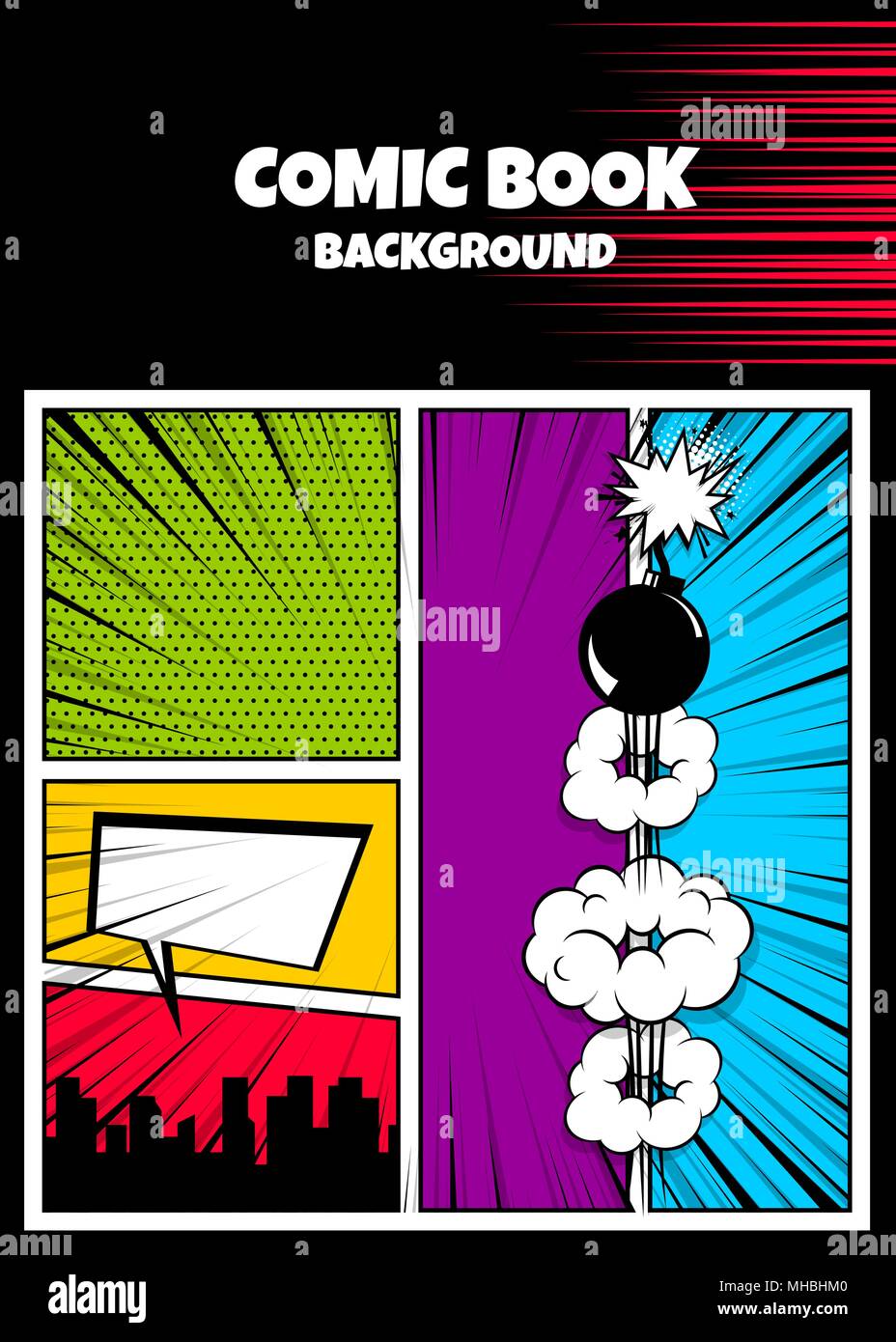 Color comics book cover vertical backdrop Stock Vector Image & Art - Alamy