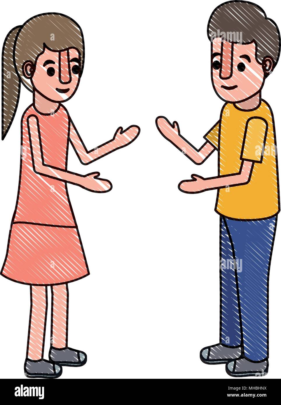 isometric little kids couple character Stock Vector Image & Art - Alamy