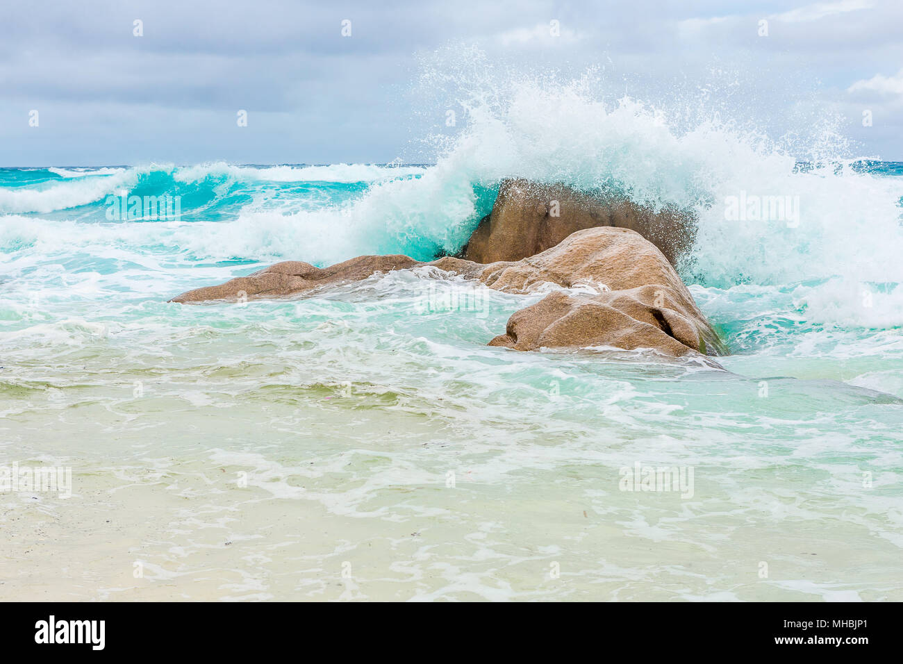 Seychelles, Paradise beach. La Digue at Anse Lazio, Source d’Argent ...