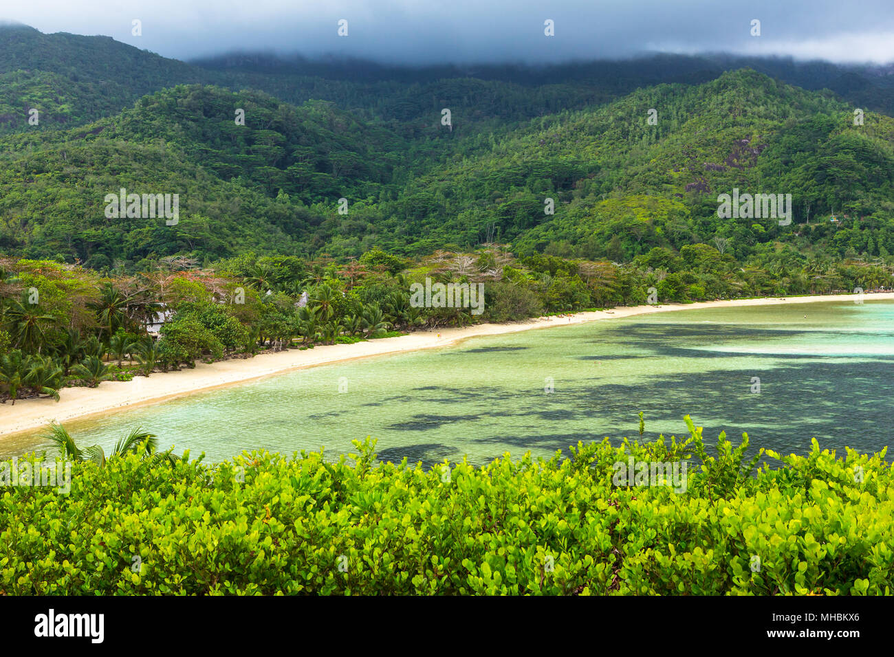 Beautiful beach at Seychelles, Mahe Stock Photo - Alamy