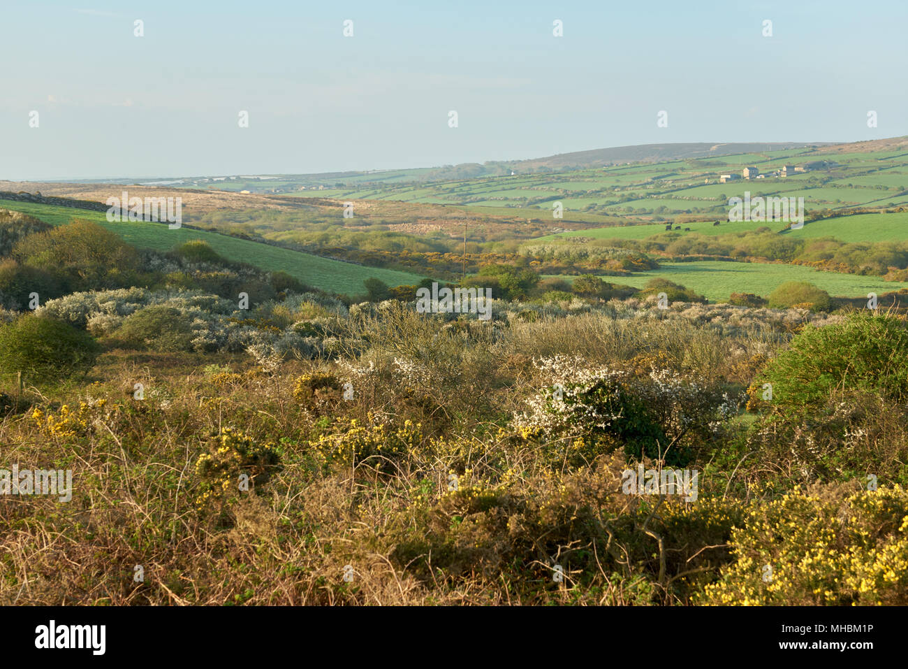 Cornwall's Countryside. Ancient rural landscape not far from Men an Tol ...