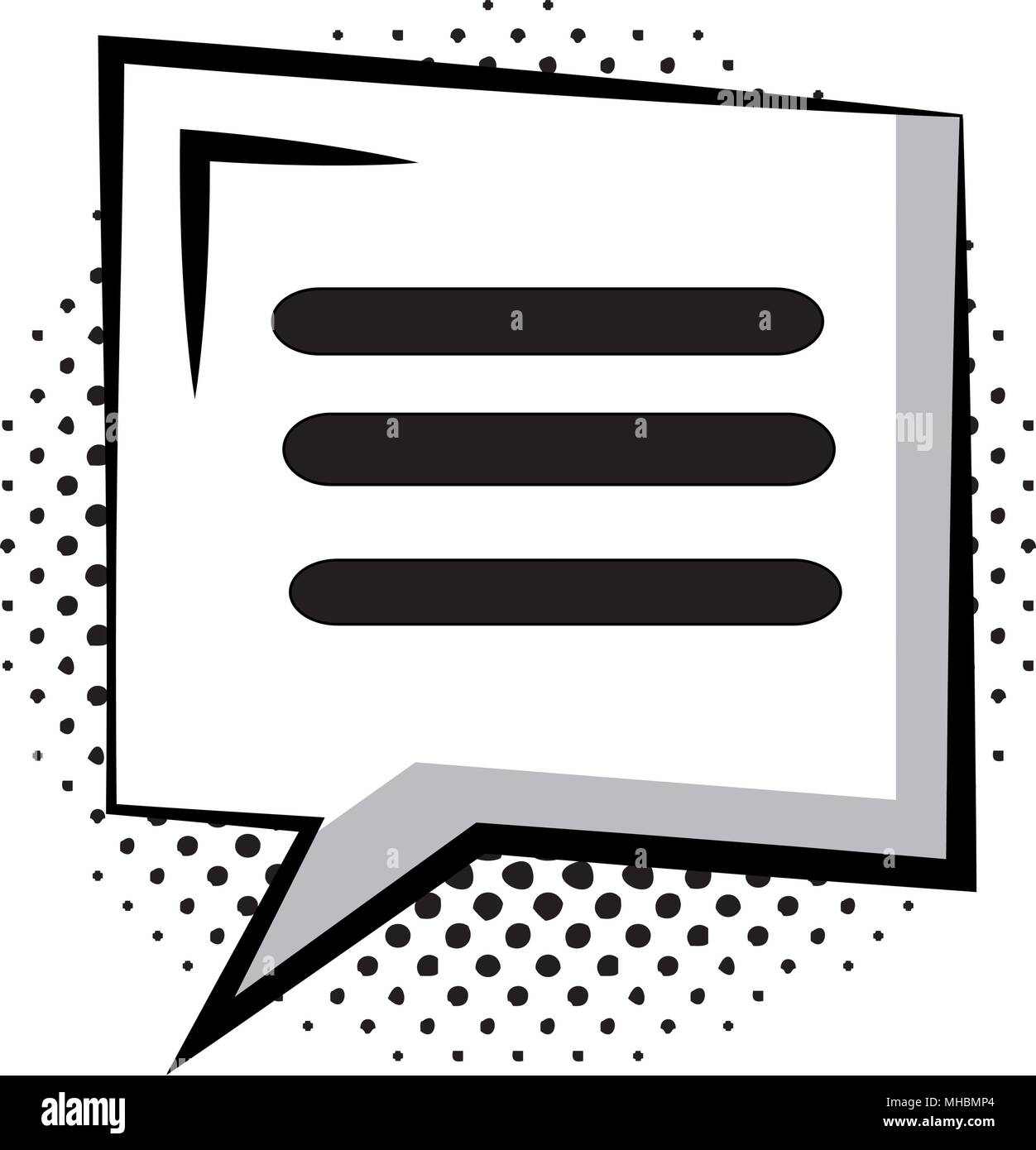 speech bubble pop art with square shaped vector illustration design ...