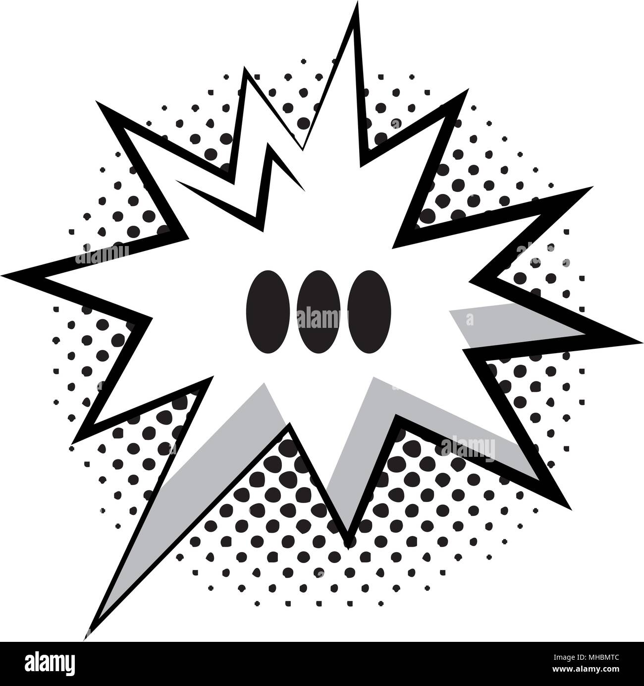 speech bubble comic with points pop art vector illustration design ...