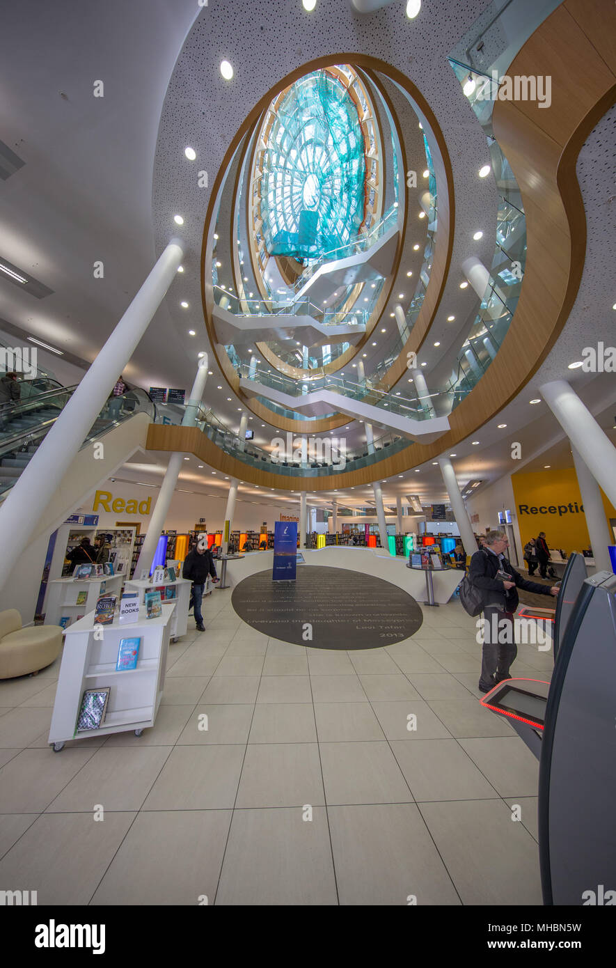 The spectacular modern wing of Liverpool's Central Library Stock Photo ...