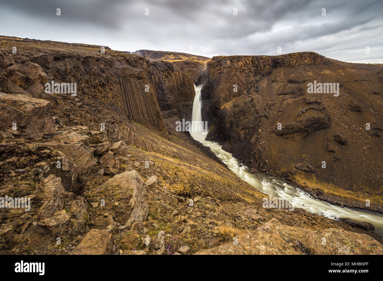 Litlanesfoss Waterfall in Eastern Iceland Stock Photo - Alamy