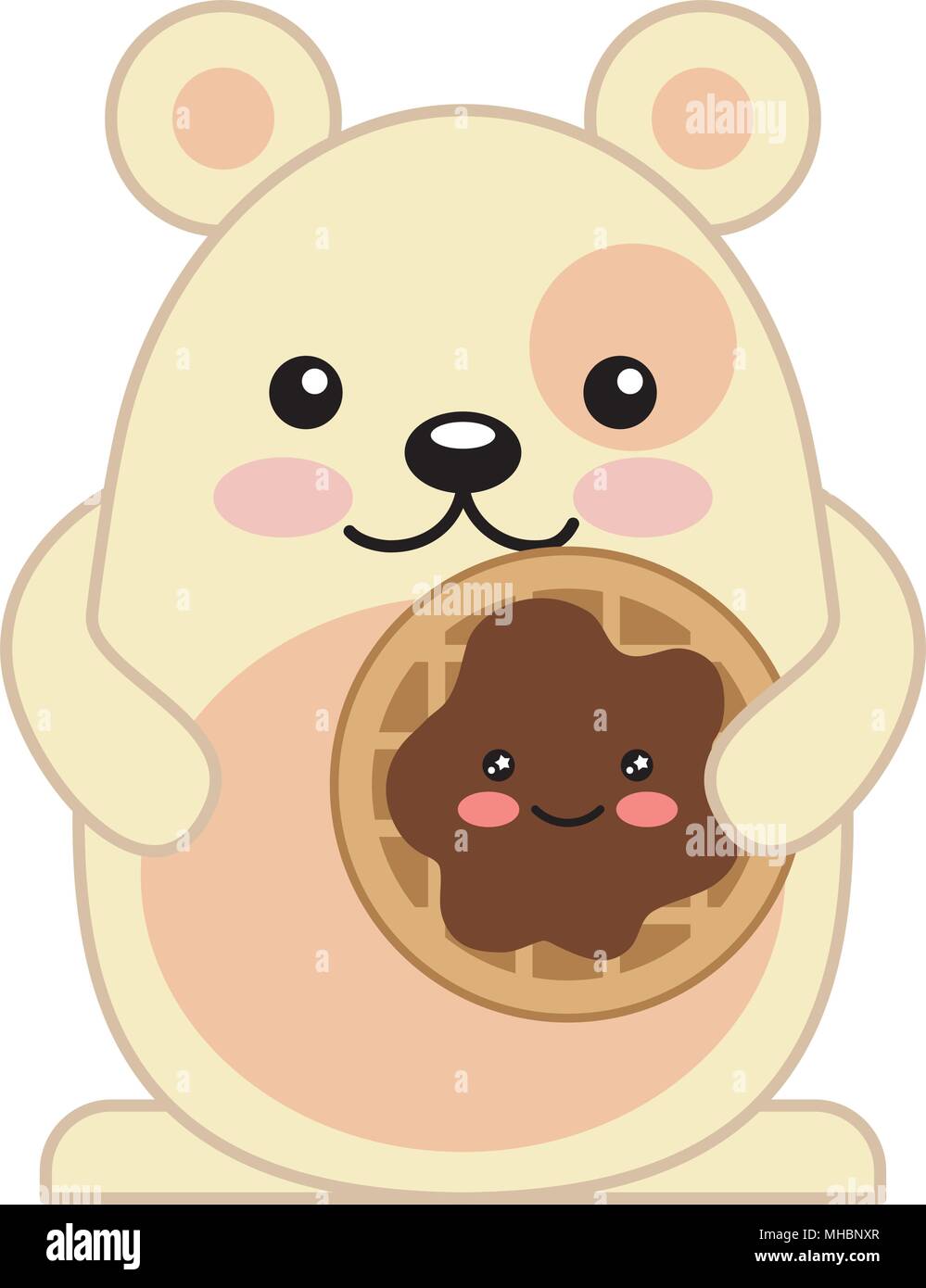 kawaii mouse cookie cartoon character vector illustration Stock Vector ...