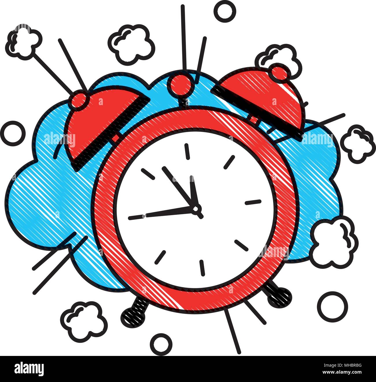 pop art clock alarm vintage style vector illustration Stock Vector ...