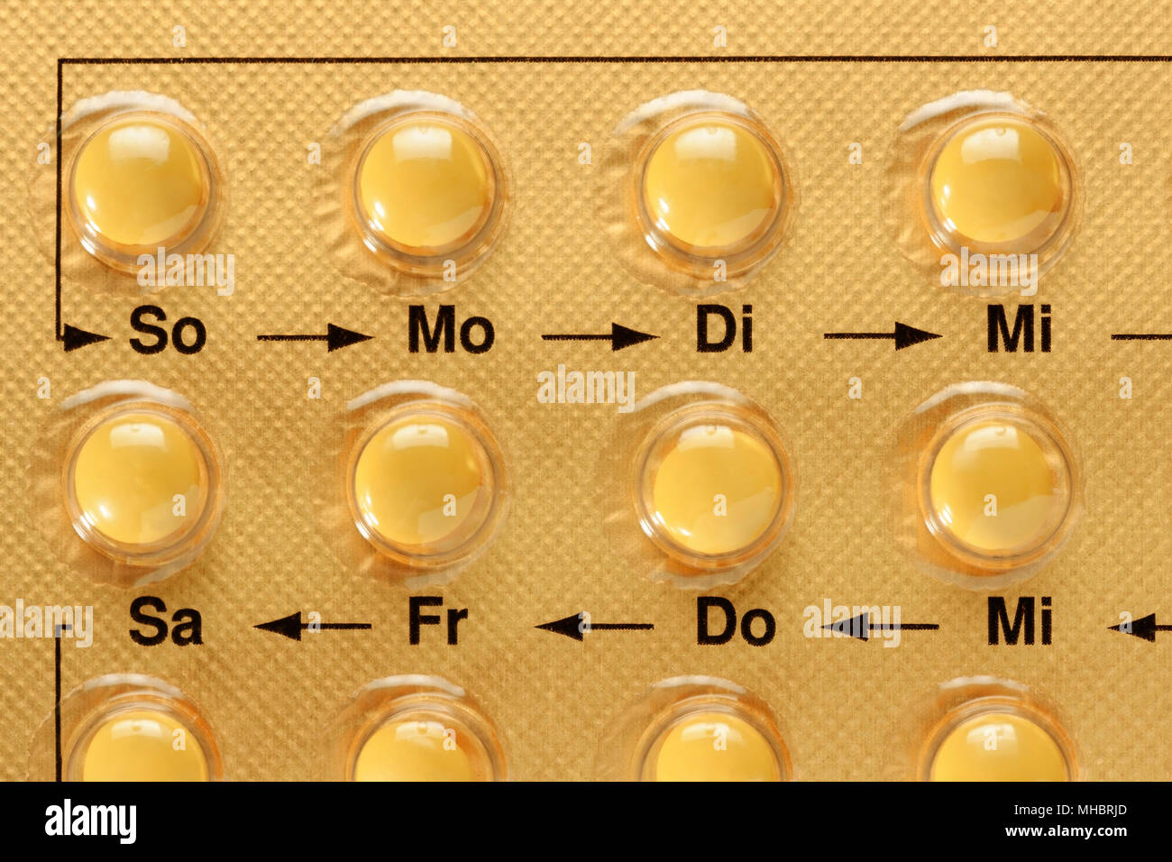 Birth control pill, monthly package Stock Photo - Alamy
