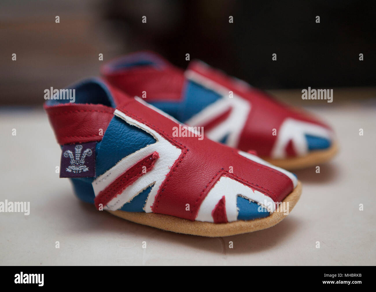 Union Jack baby slippers Stock Photo - Alamy