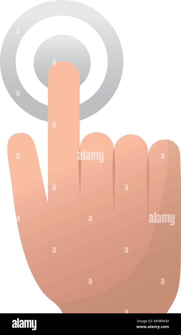 human hand clicking button web symbol vector illustration Stock Vector ...