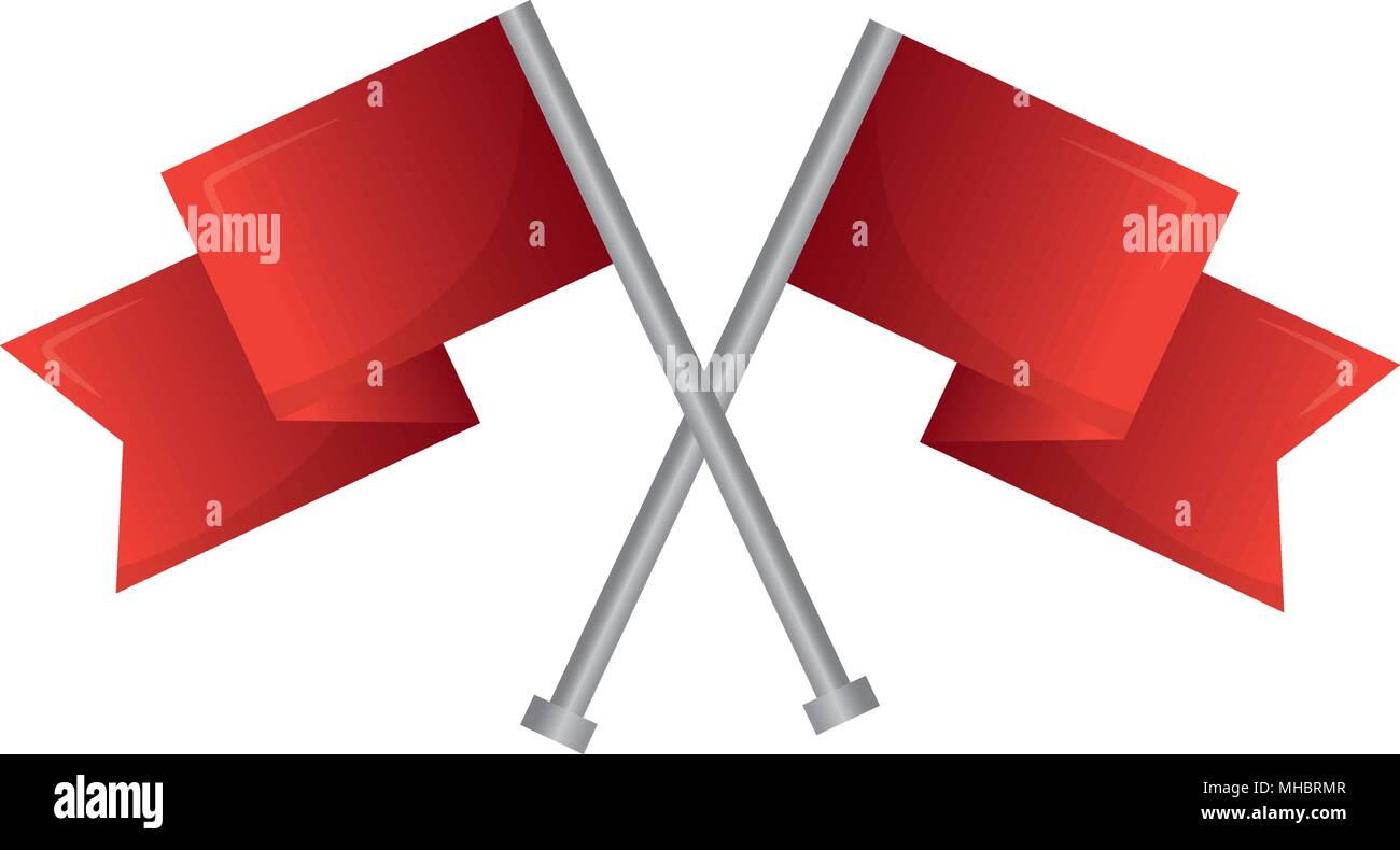 crossed navigation gps flags direction vector illustration Stock Vector ...