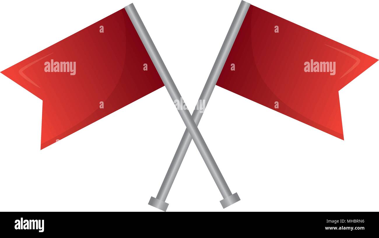 crossed navigation gps flags direction vector illustration Stock Vector ...