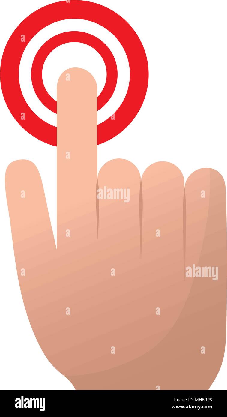 human hand clicking button web symbol vector illustration Stock Vector ...