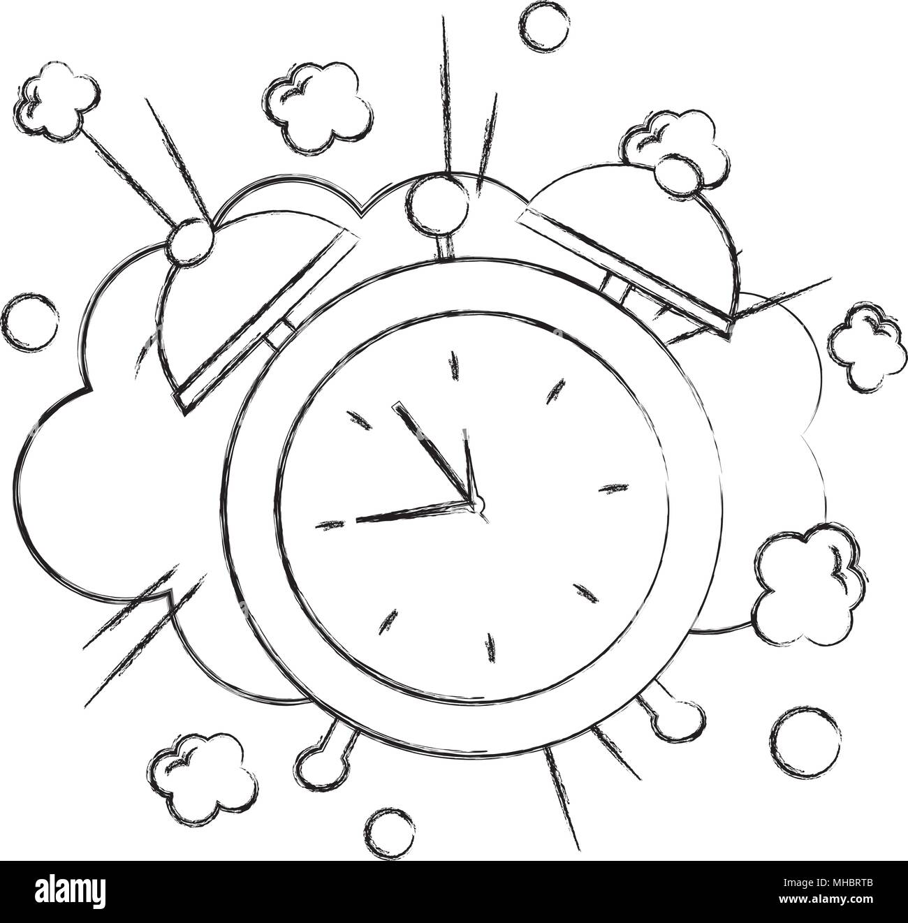 pop art clock alarm vintage style vector illustration Stock Vector ...