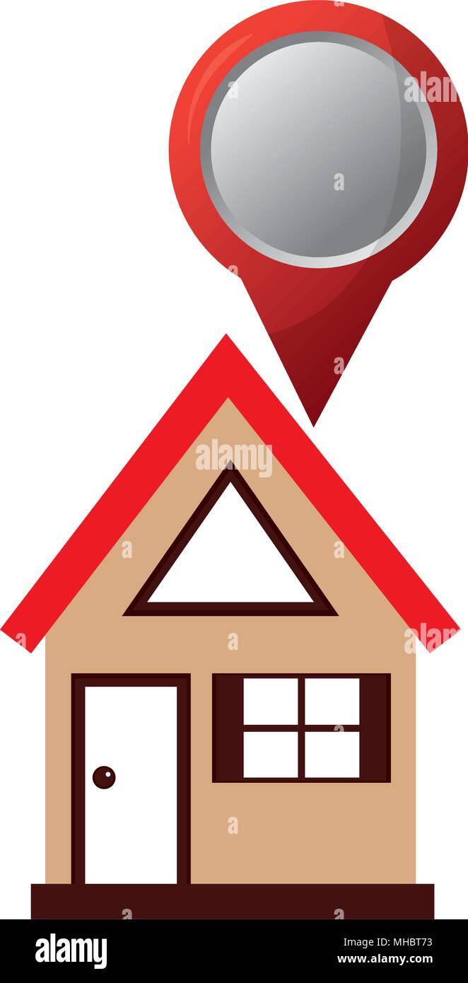 navigation gps location house pin map vector illustration Stock Vector ...