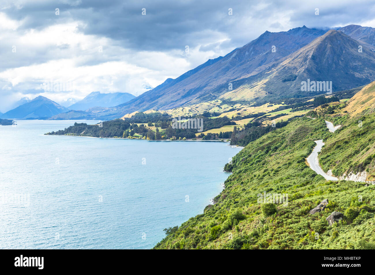 Queenstown in New Zealand. The city of adventure and nature Stock Photo ...