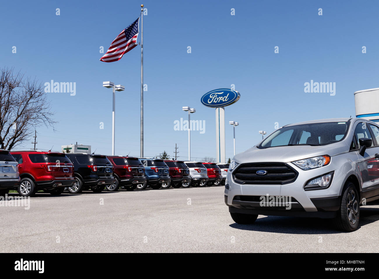 Lafayette - Circa April 2018: Local Ford Car and Truck Dealership with ...