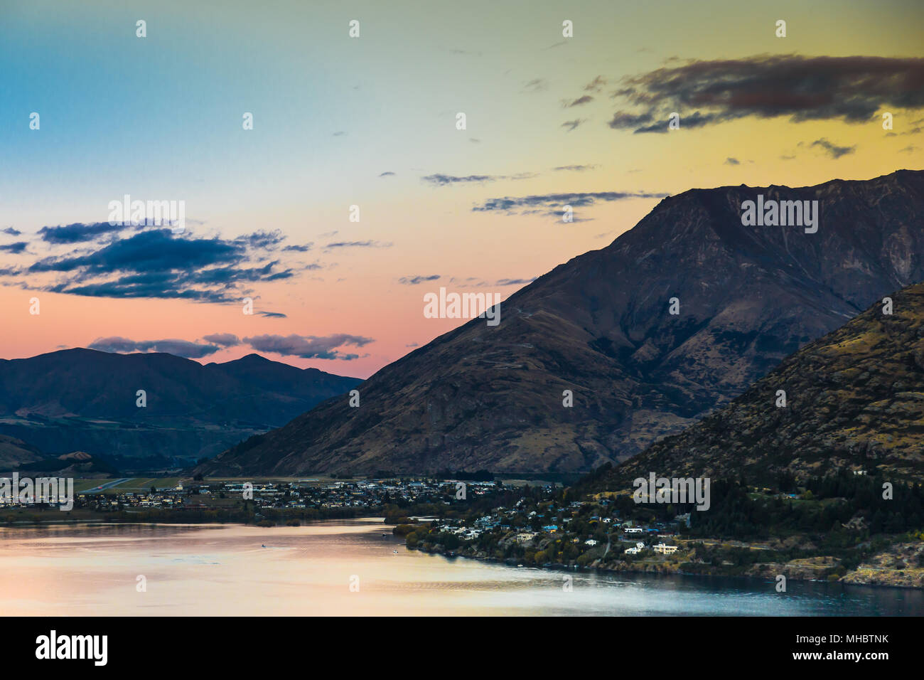 Queenstown in New Zealand. The city of adventure and nature Stock Photo ...