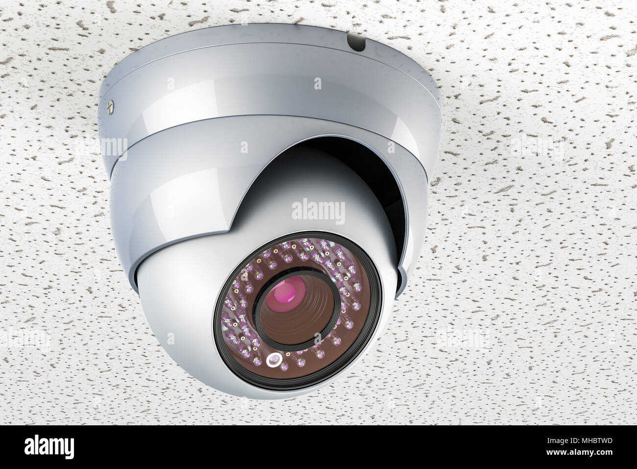 Dome security camera on the ceiling, 3D rendering Stock Photo - Alamy