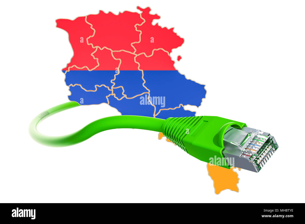 Internet connection in Armenia concept. 3D rendering isolated on white ...