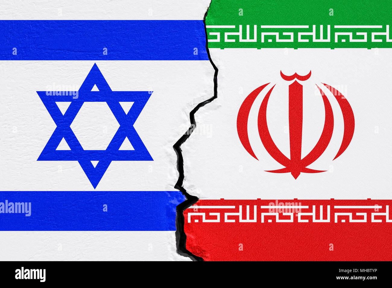 Israel and Iran political conflict concept. 3D rendering Stock Photo ...