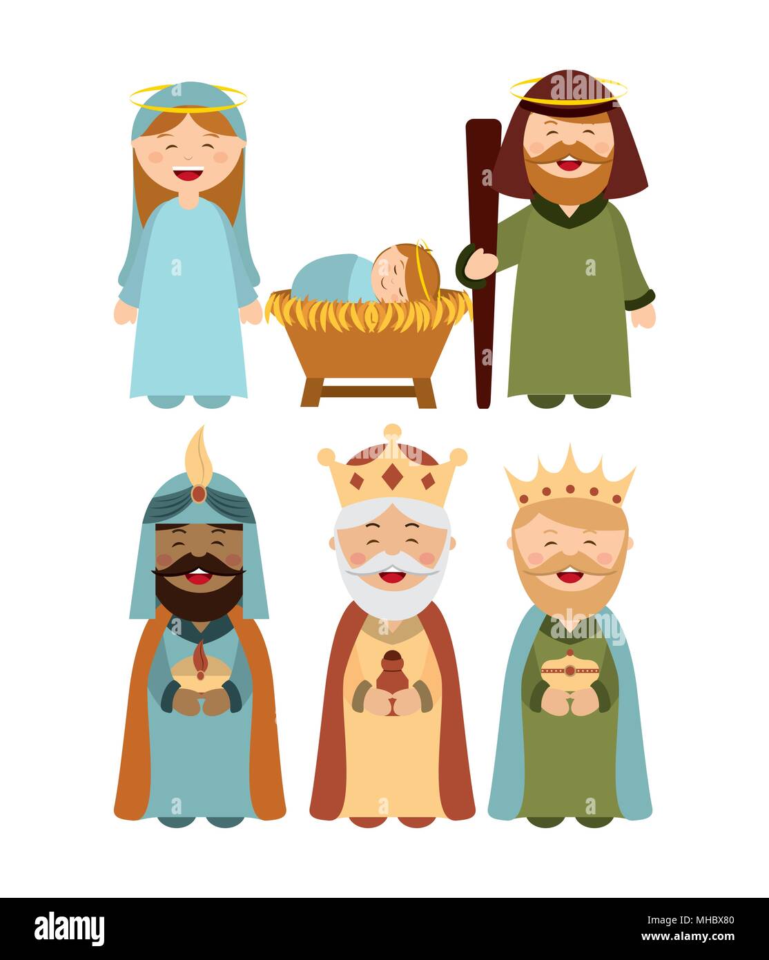 Christmas manger characters design, vector illustration eps10 graphic ...