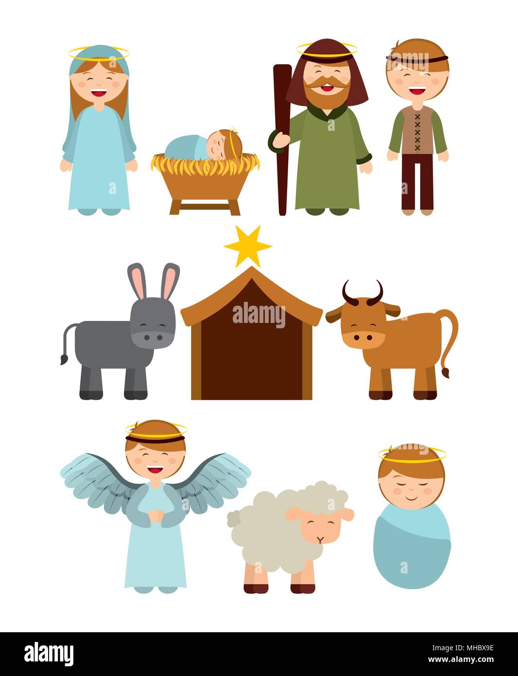 Christmas manger characters design, vector illustration eps10 graphic ...