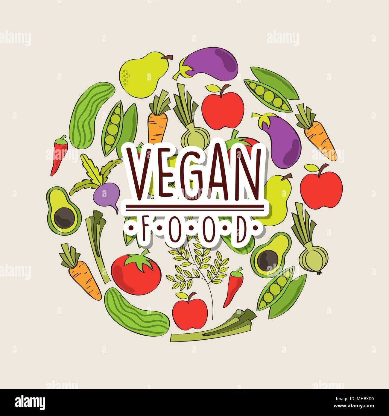 vegan food design, vector illustration eps10 graphic Stock Vector Image ...