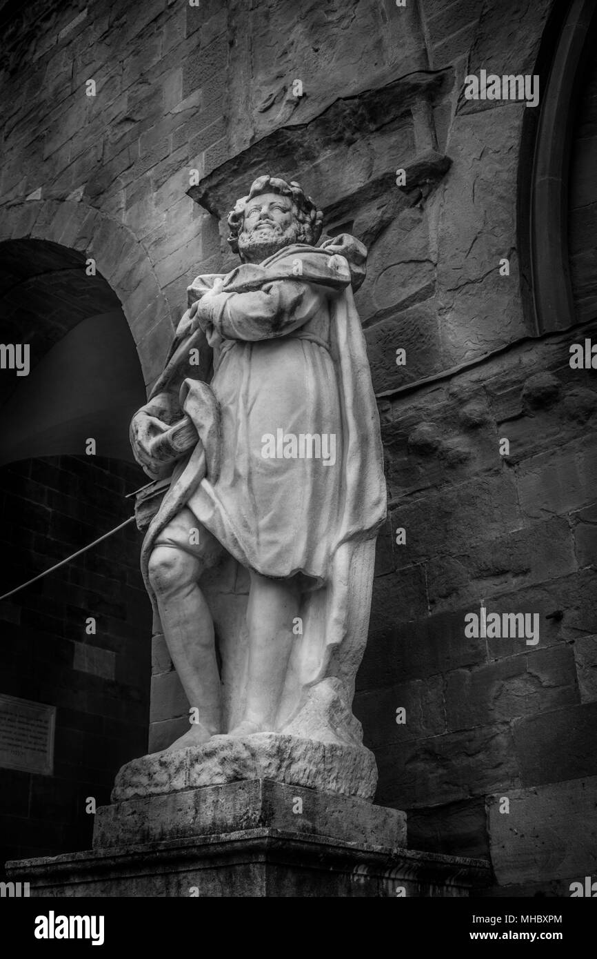 black and white statue in bergamo Stock Photo - Alamy