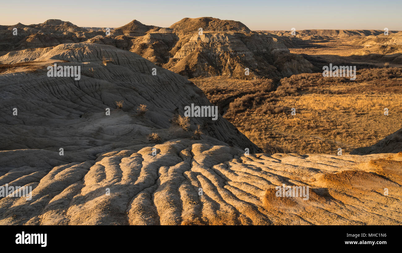 Rock formations and hoodoos in Dinosaur Provincial Park, UNESCO World ...