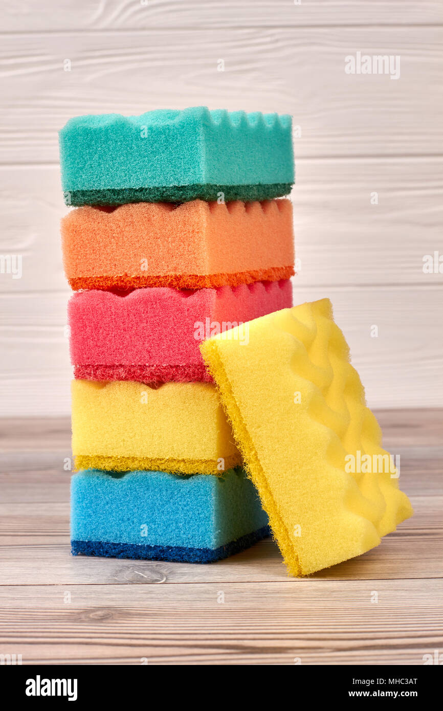 Pile of colorful kitchen sponges Stock Photo - Alamy