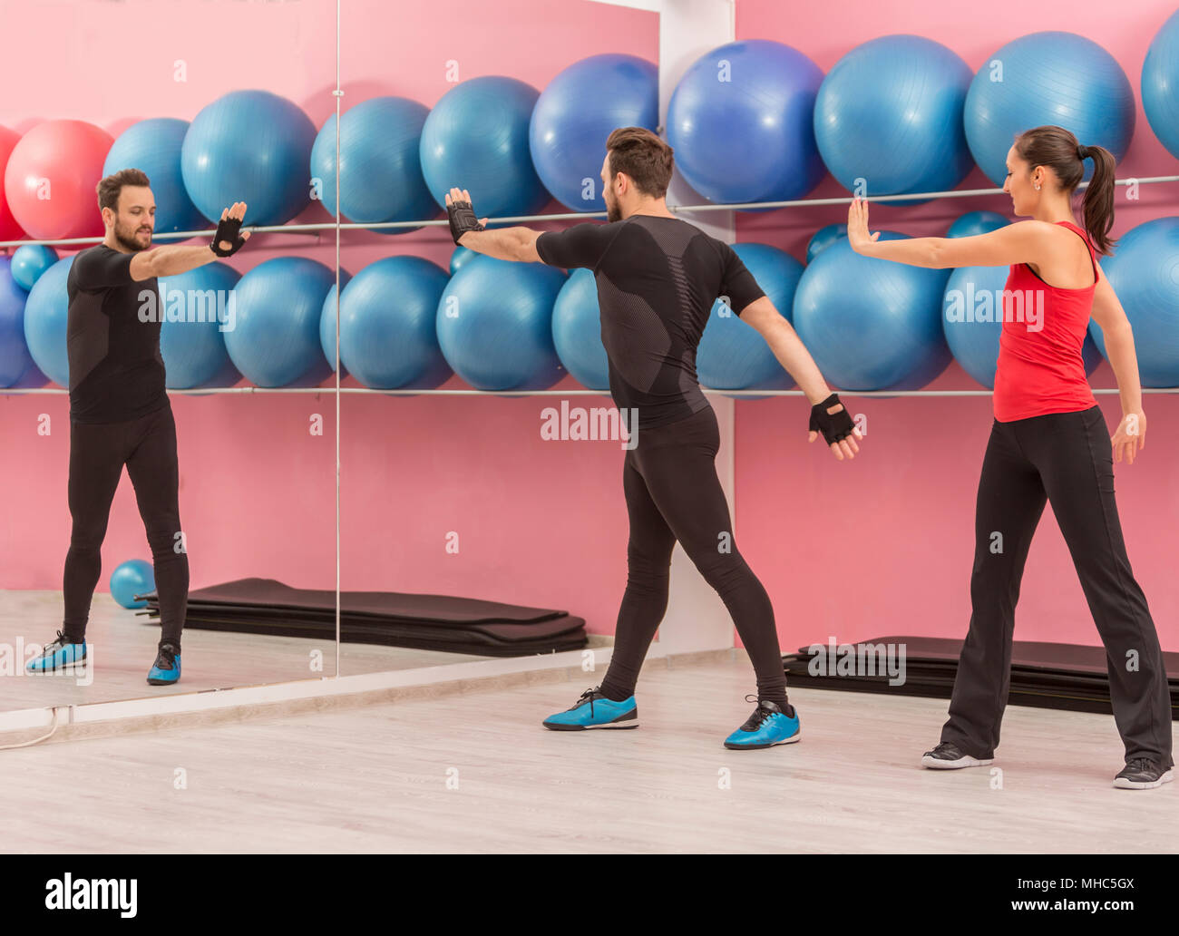 Female doing yoga in mirror hi-res stock photography and images - Alamy