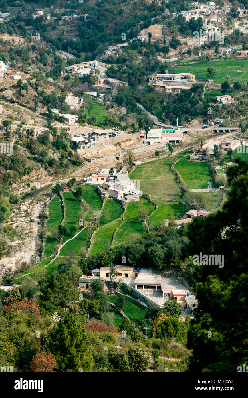 Aerial view of a village from Margalla hills, Pakistan Stock Photo - Alamy