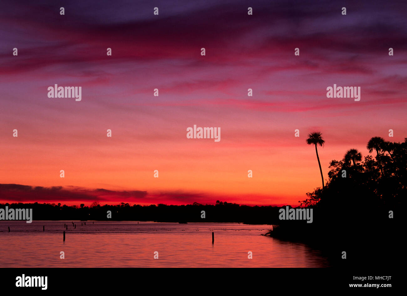 Parker Island sunset, Crystal River National Wildlife Refuge, Florida ...