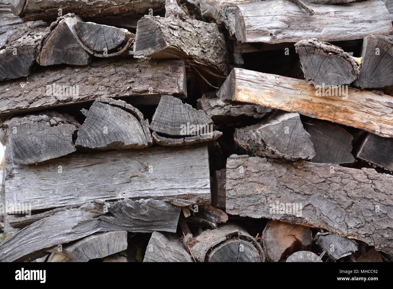 Fire Wood Stacked Stock Photo - Alamy