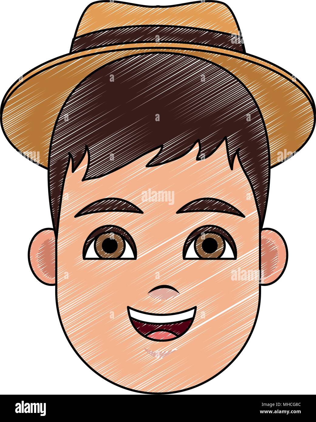 Man face cartoon scribble Stock Vector Image & Art - Alamy