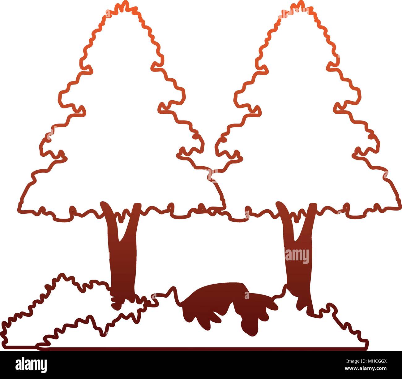 Red rocks tree Stock Vector Images - Alamy