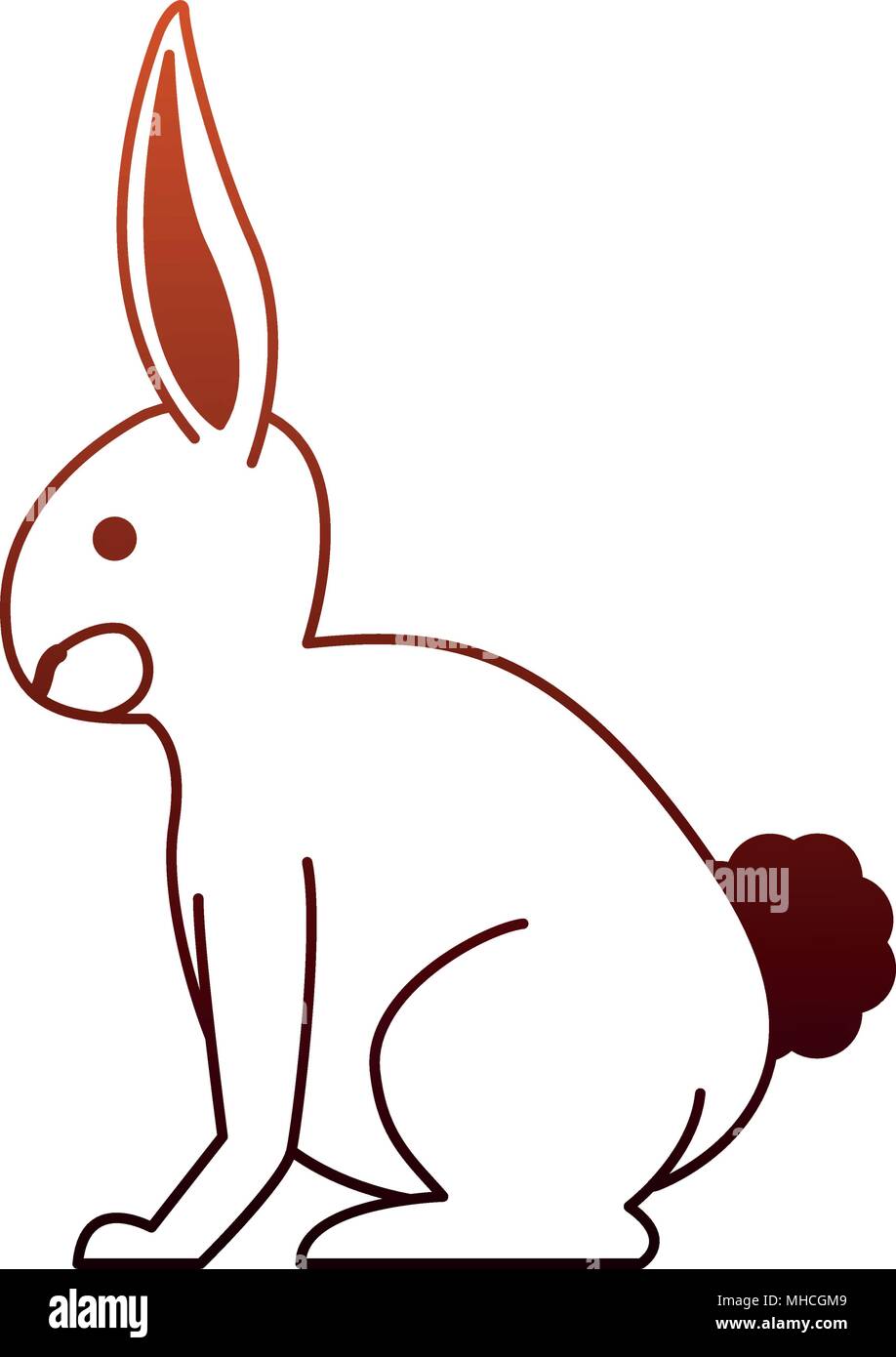 Rabbit wild animal on red lines Stock Vector Image & Art - Alamy