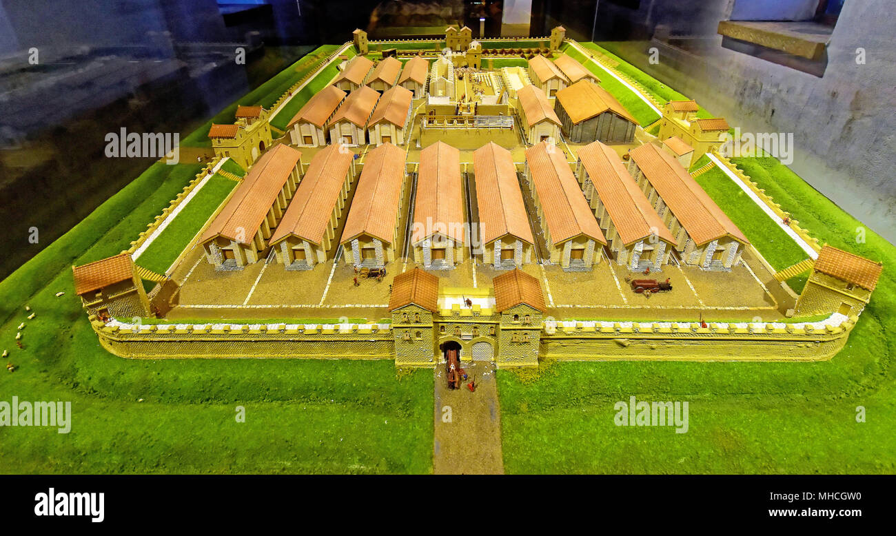 Arbeia Roman fort museum South Shields complete model of the fort Stock ...