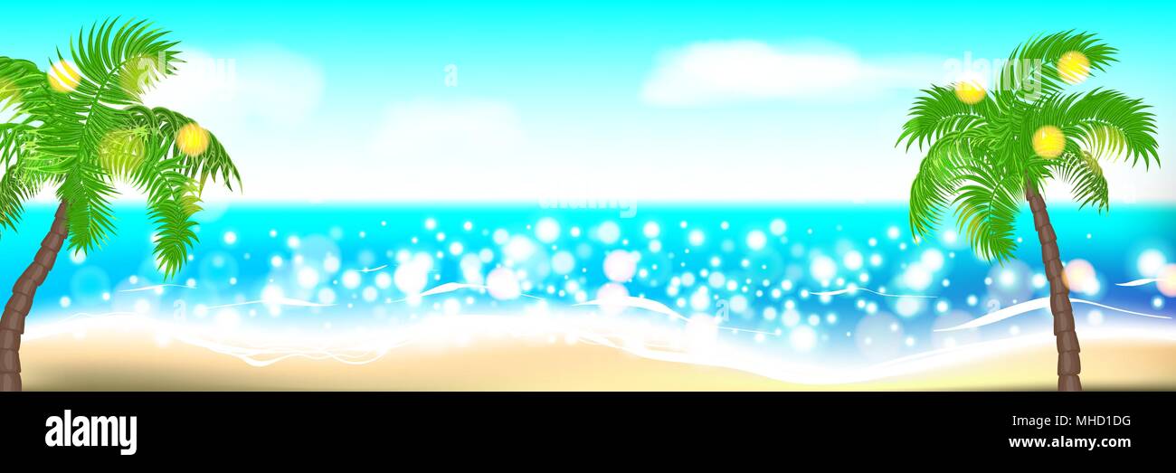 Summer season palm beach Stock Vector Images - Alamy