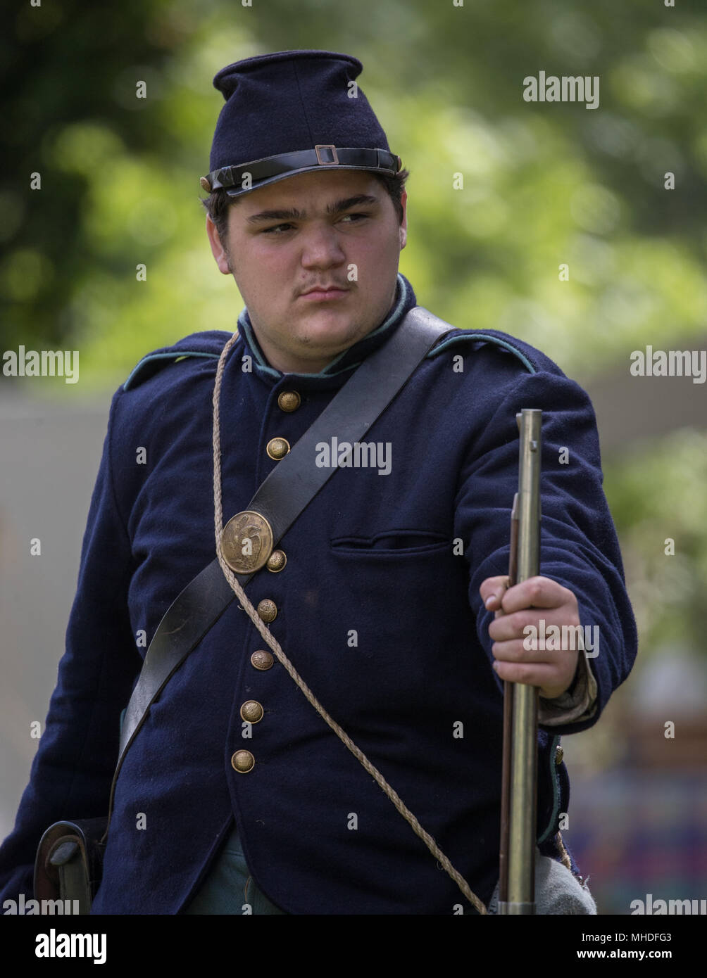 Civil War reenactors in action at the Dog Island reenactment event in ...