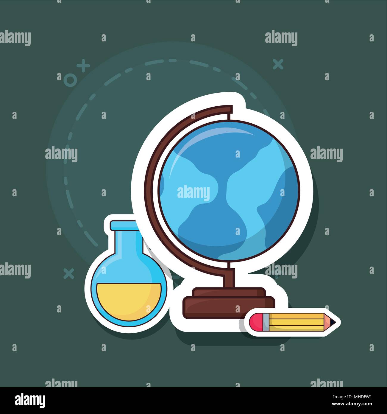 geography tool and over background, colorful design. vector ...